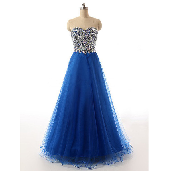 Princess Sweetheart Floor-length Tulle Crystal Detailing Sparkle Shine ...